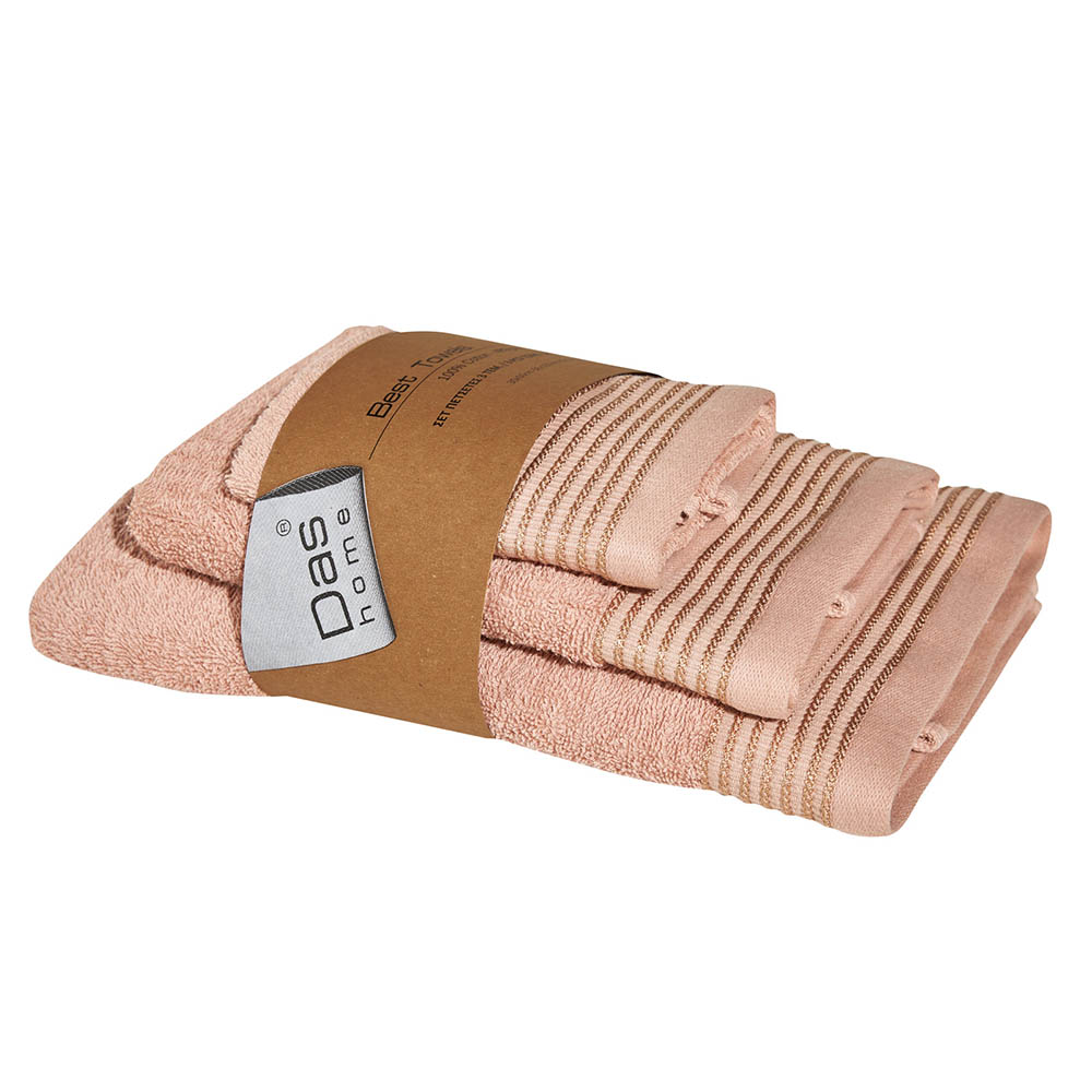 Towel set BEST, salmon, 3pcs - behomestores.com